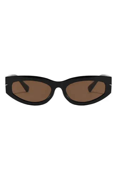 FIFTH & NINTH Alexa 58mm Oval Polarized Sunglasses - Black/brown