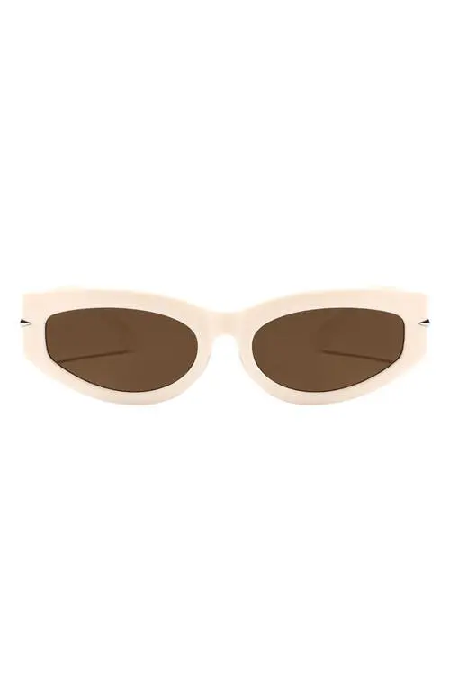 FIFTH & NINTH Alexa 58mm Oval Polarized Sunglasses - Cream/brown