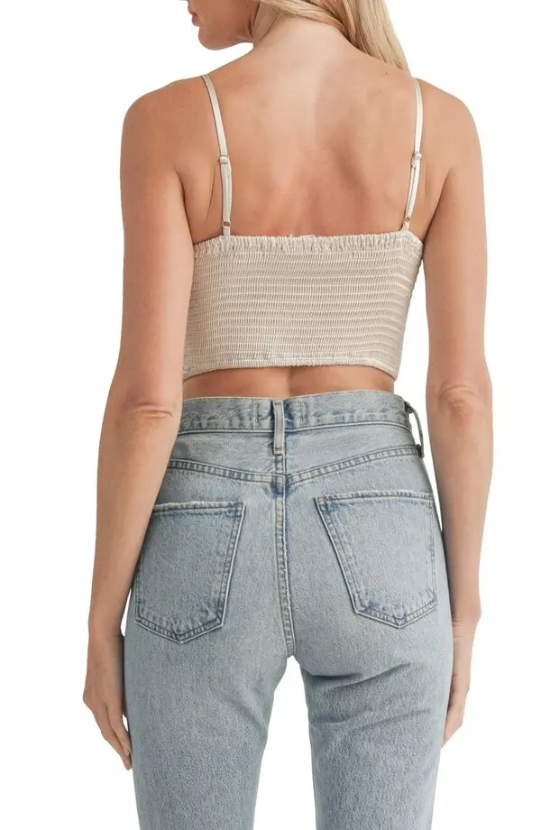 ALL IN FAVOR Cowl Neck Satin Corset Crop Top
