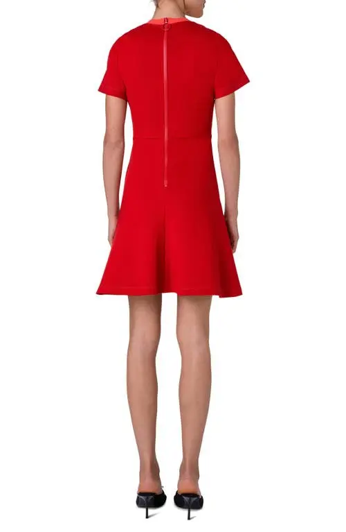 Akris Tipped Neckline Stretch Jersey Dress