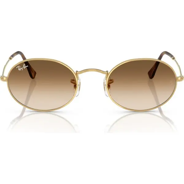Ray-ban 51mm Gradient Oval Sunglasses - Gold Flash
