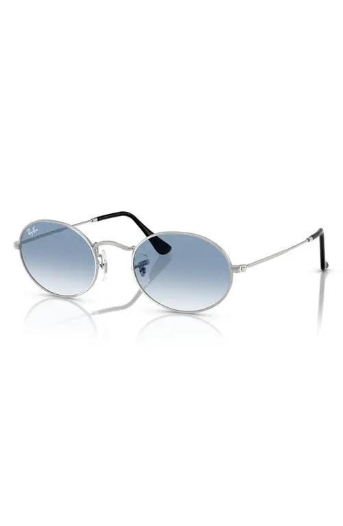 Ray-ban 51mm Gradient Oval Sunglasses - Silver