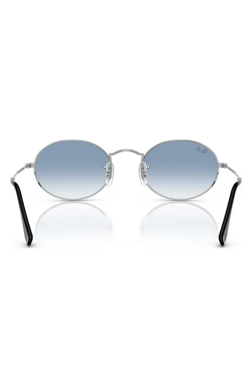 Ray-ban 51mm Gradient Oval Sunglasses - Silver
