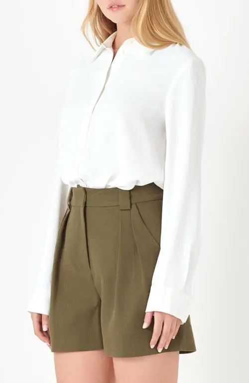 GREY LAB Tie Neck Shirt - White