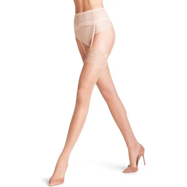 Falke Seidenglatt 15 Stay-up Stockings - Powder