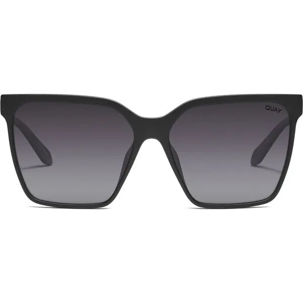 Quay Level Up Remixed 61mm Gradient Polarized Square Sunglasses - Matte Black/smoke Polarized