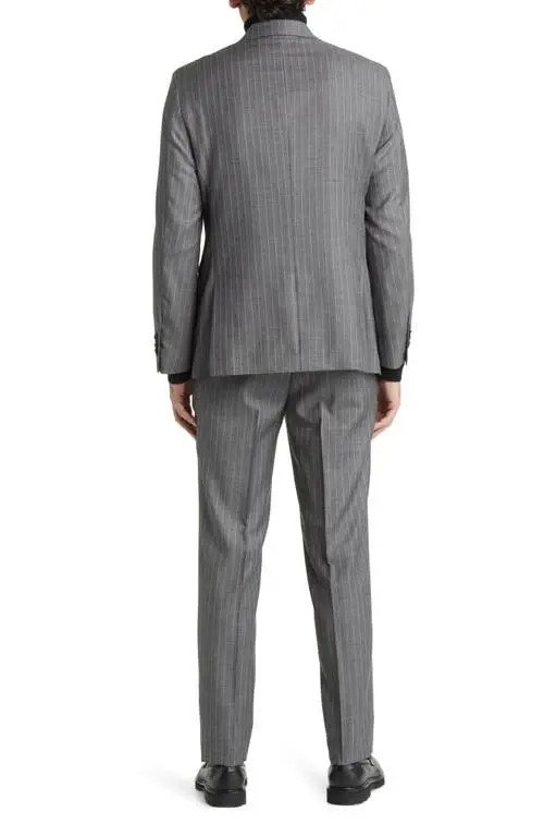 DANIEL HECHTER Norris Stripe Wool Suit - Grey