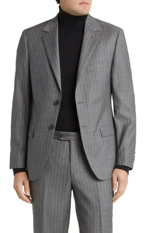 DANIEL HECHTER Norris Stripe Wool Suit - Grey