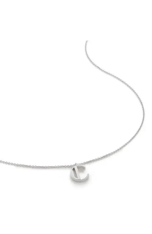 Monica Vinader Initial Pendant Necklace - Sterling Silver - C