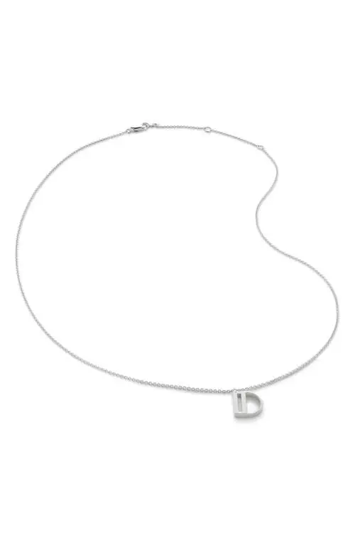 Monica Vinader Initial Pendant Necklace - Sterling Silver - D