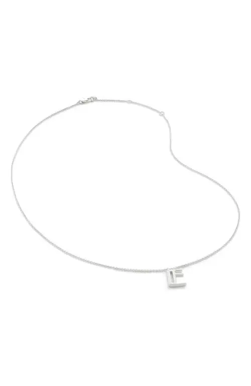 Monica Vinader Initial Pendant Necklace - Sterling Silver - E
