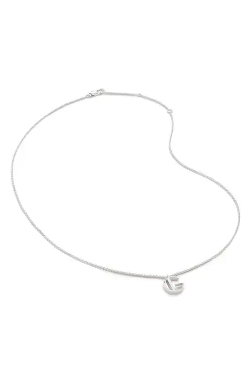 Monica Vinader Initial Pendant Necklace - Sterling Silver - G