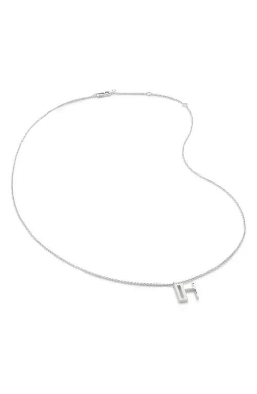 Monica Vinader Initial Pendant Necklace - Sterling Silver - H