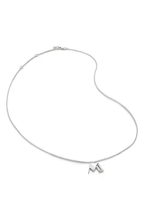 Monica Vinader Initial Pendant Necklace - Sterling Silver - M