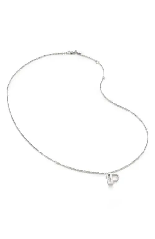 Monica Vinader Initial Pendant Necklace - Sterling Silver - P