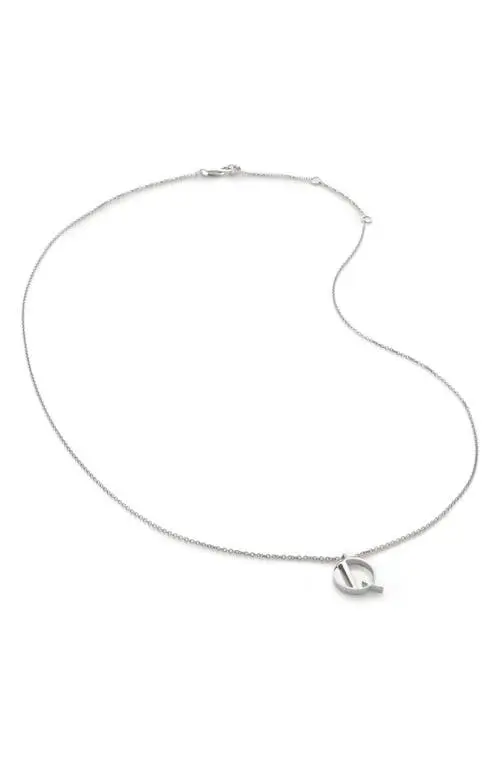 Monica Vinader Initial Pendant Necklace - Sterling Silver - Q