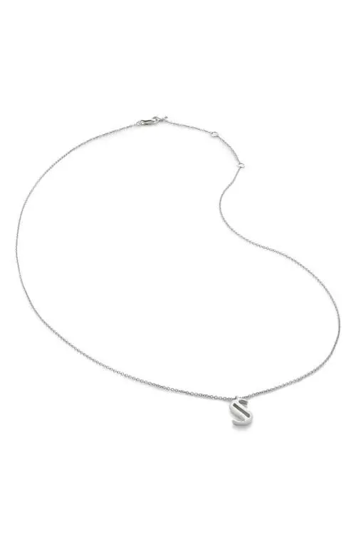 Monica Vinader Initial Pendant Necklace - Sterling Silver - S