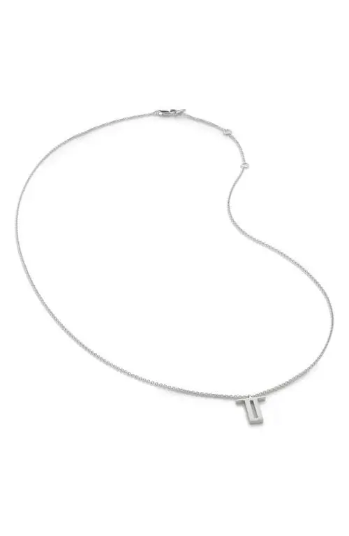 Monica Vinader Initial Pendant Necklace - Sterling Silver - T