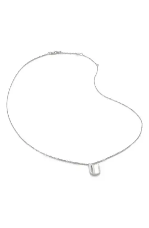 Monica Vinader Initial Pendant Necklace - Sterling Silver - U