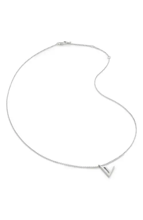 Monica Vinader Initial Pendant Necklace - Sterling Silver - V