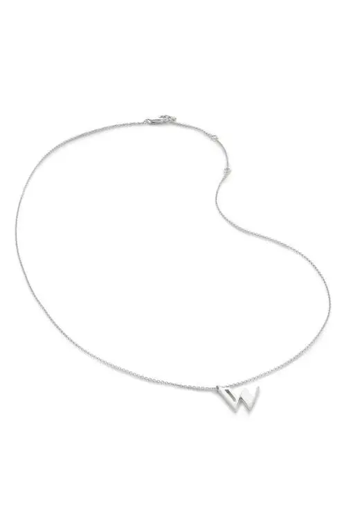 Monica Vinader Initial Pendant Necklace - Sterling Silver - W