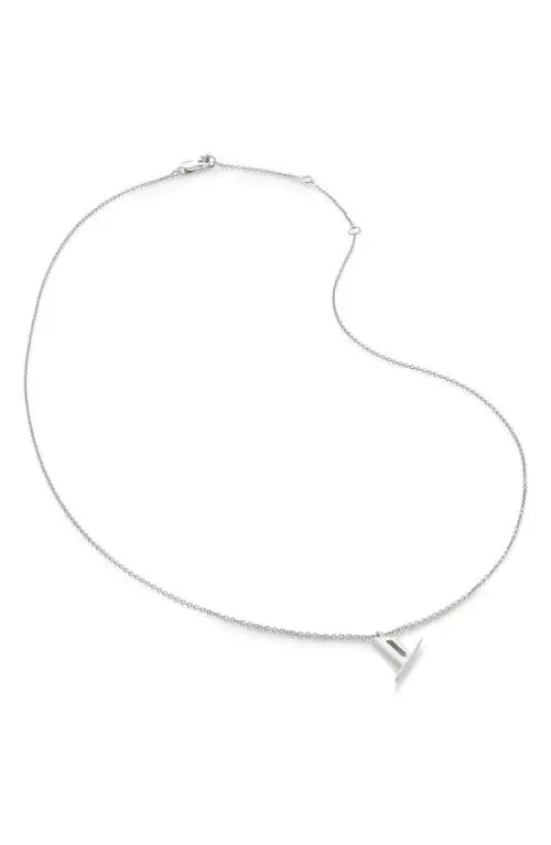 Monica Vinader Initial Pendant Necklace - Sterling Silver - Y