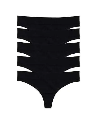 Victoria's Secret Mindd 5-pack Regular Rise Thong Panties - Black