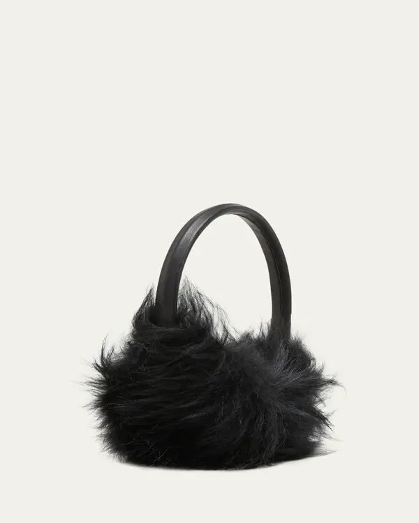 YVES SALOMON Leather And Cashmere Earmuffs - Noir