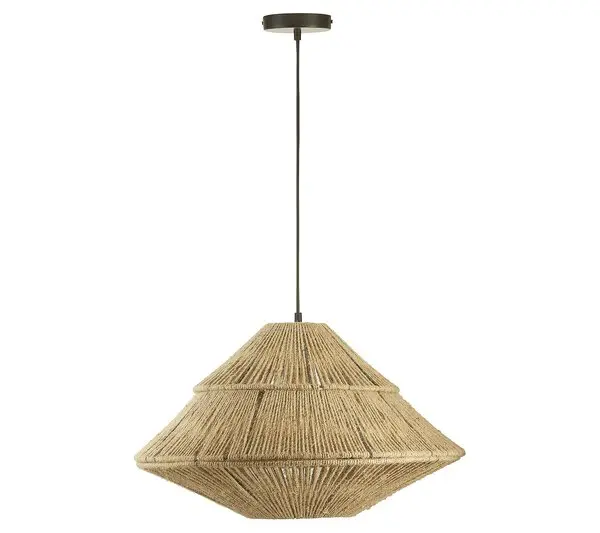 RIVER OF GOODS 22'w 1-light Minka Metal And Jut Pendant Light - One-color