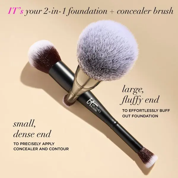 IT COSMETICS It Brushes Airbrush Dual-ended Flawless Complexion Concealer & Foundation Brush #132 - One-color