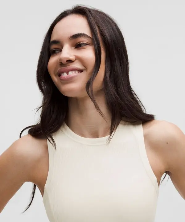 lululemon ribbed softstreme slim-fit tank dress Lululemon Ribbed Softstreme Slim-Fit Tank Dress In Light Ivory - 43% Off