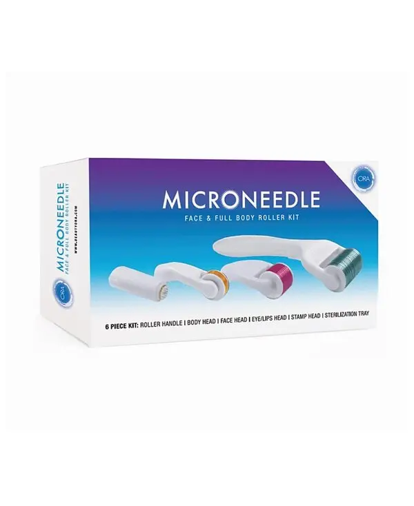 ORA Microneedle Face & Full Body Roller 6 Piece Kit - No Color