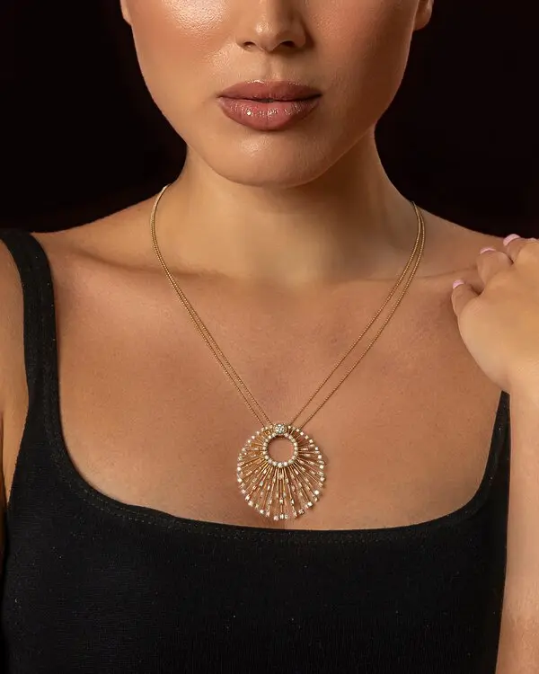 HARAKH Diamond Statement Pendant Necklace