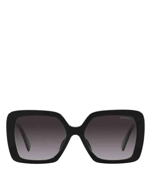 Miu Miu 56mm Square Sunglasses - Black/gray Gradient