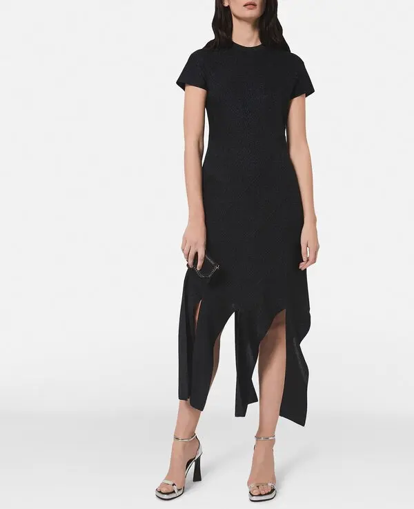 Stella McCartney Lurex Rib Knit Midi Dress