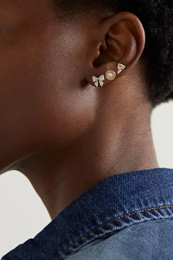 SYDNEY EVAN Small Bow Diamond Earring