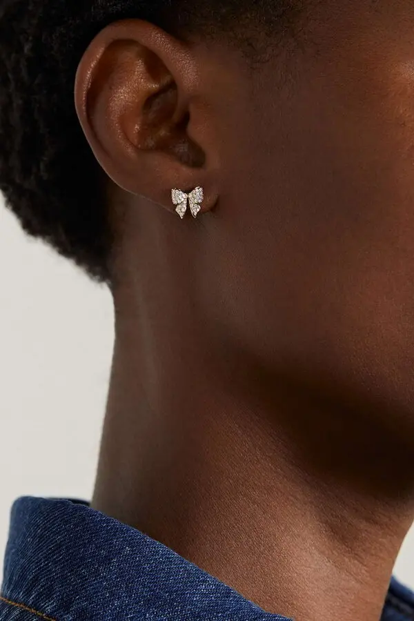 SYDNEY EVAN Small Bow Diamond Earring