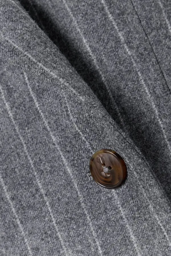 FORTELA Brandy Double-breasted Pinstriped Wool Blazer