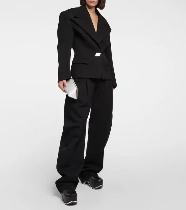 AREA X Sergio Rossi Bomb Leather Platform Mules