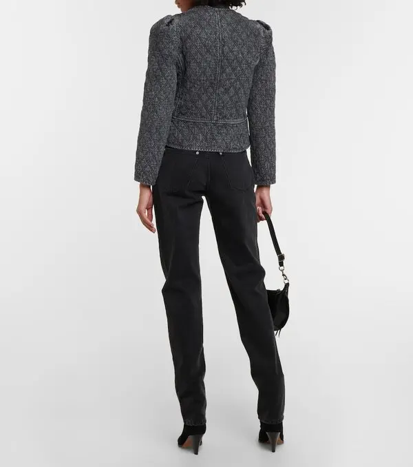 MARANT ETOILE Deliona Quilted Denim Jacket - Grey