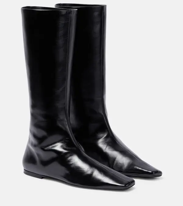 THE ROW Bette Leather Knee-high Boots - Black