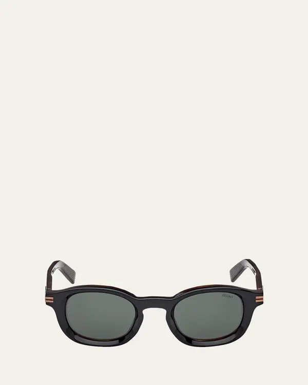 Zegna Aurora I Round Sunglasses - Black