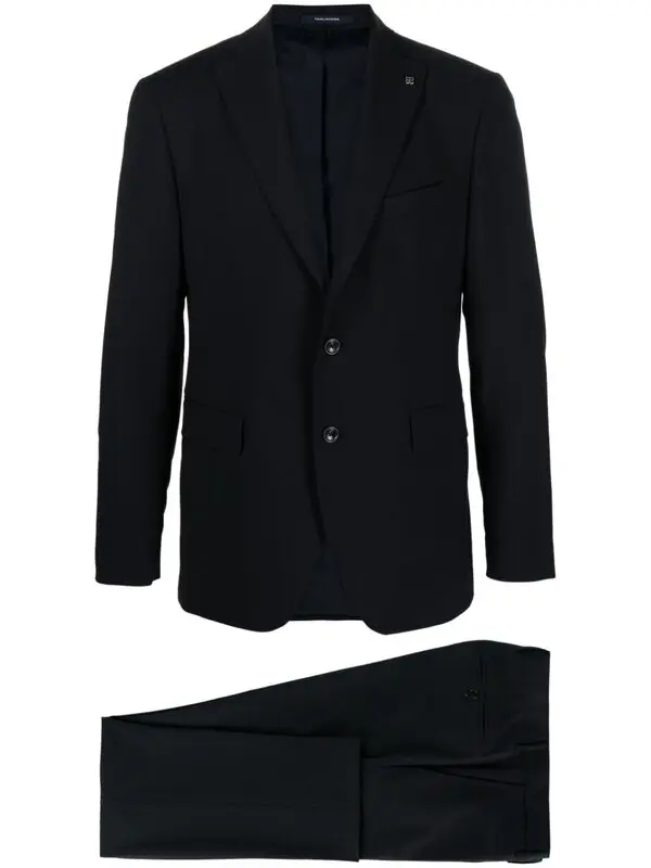 Tagliatore Brooch-detail Single-breasted Suit - Blue