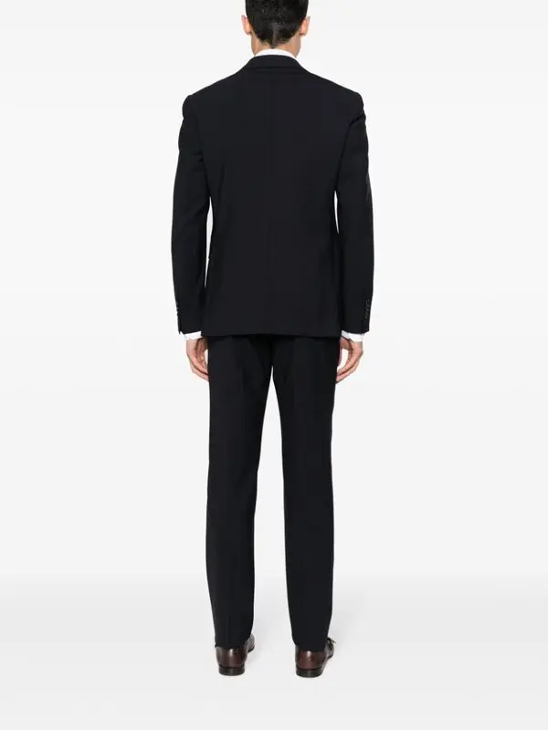 Tagliatore Brooch-detail Single-breasted Suit - Blue