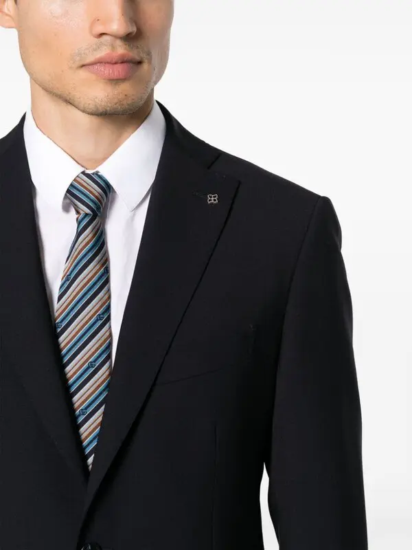 Tagliatore Brooch-detail Single-breasted Suit - Blue