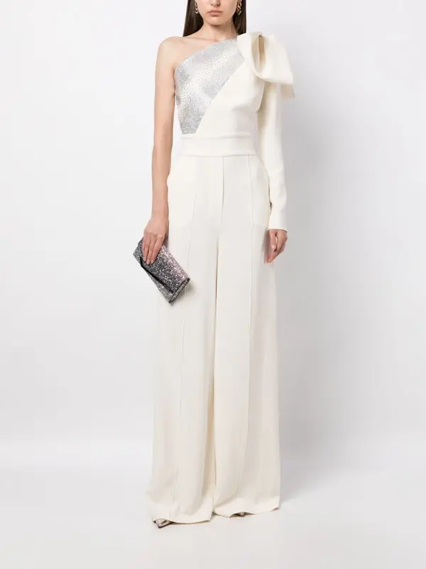 Elie Saab Crystal-embellished One-shoulder Jumpsuit