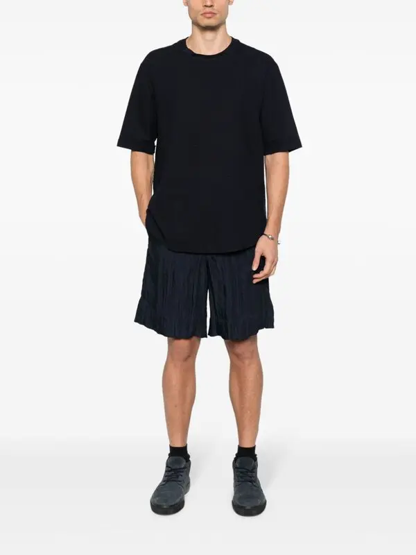 Giorgio Armani Crinkled Wide-leg Shorts - Blue