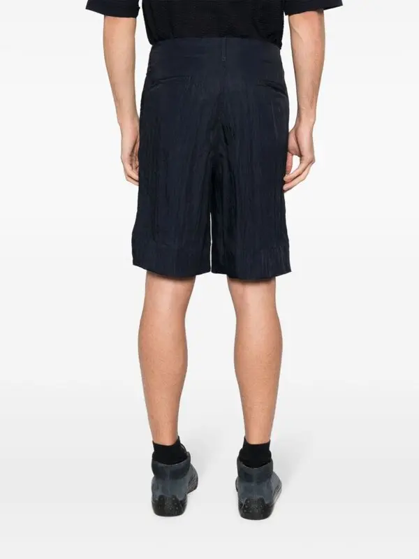 Giorgio Armani Crinkled Wide-leg Shorts - Blue