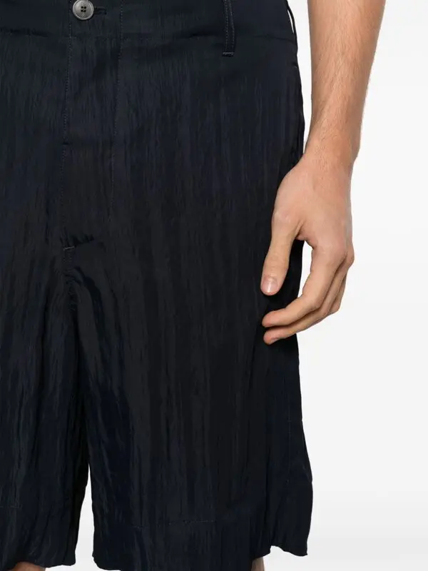 Giorgio Armani Crinkled Wide-leg Shorts - Blue