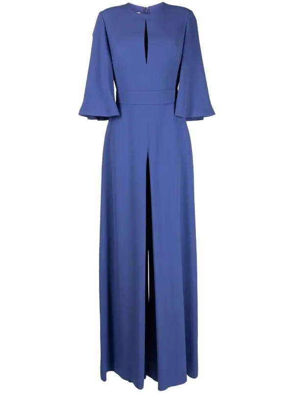Elie Saab Cady Cut-out Jumpsuit - Blue
